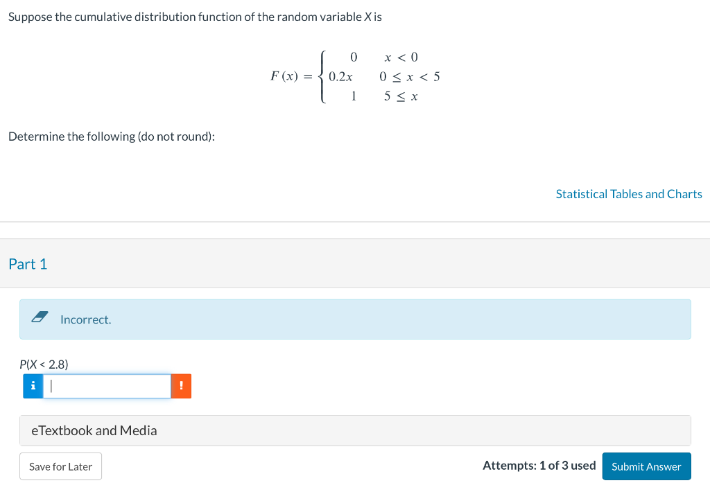 Solved Suppose the cumulative distribution function of the | Chegg.com