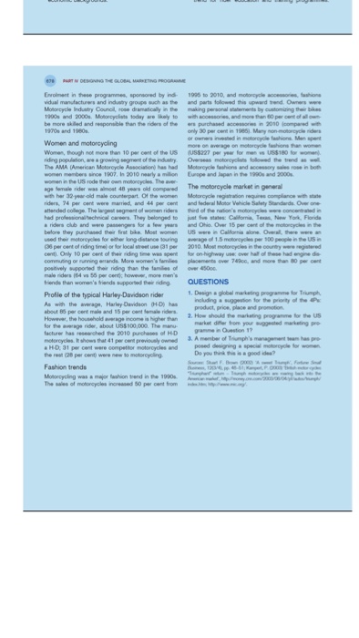 CASE STUDY IV.4 Triumph Motorcycles Ltd: rising from | Chegg.com