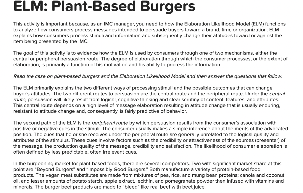 Solved This activity is important because, as an IMC | Chegg.com