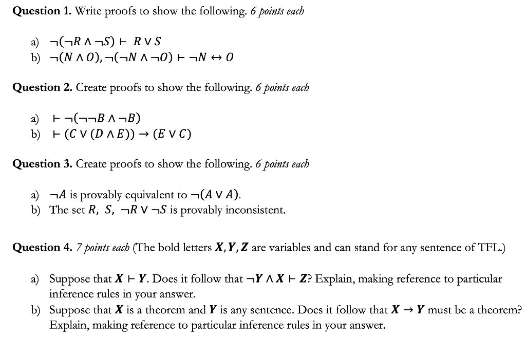 Question 1. Write proofs to show the following. 6 | Chegg.com