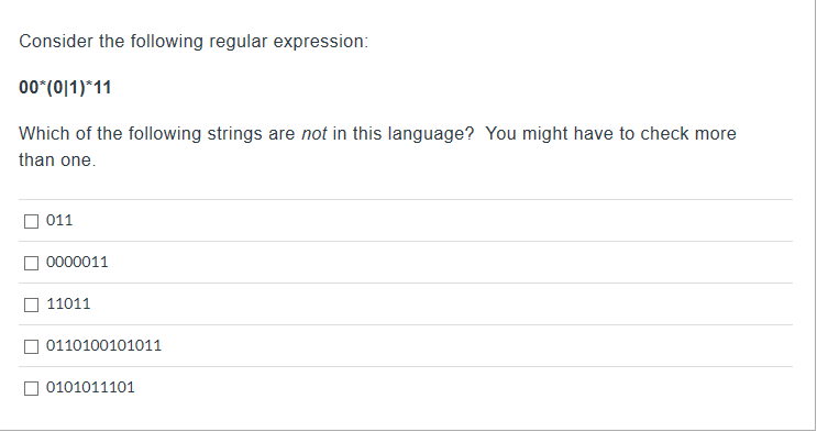 Solved Consider the following regular expression: | Chegg.com