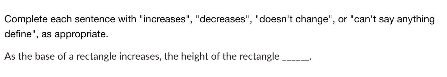 Solved Complete each sentence with "increases", "decreases", | Chegg.com