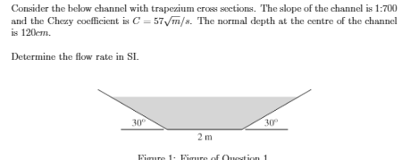 Solved Consider the below channel with trapezium cross | Chegg.com