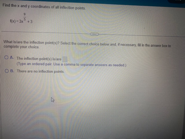 Solved Find the x and y coordinates of all inflection | Chegg.com