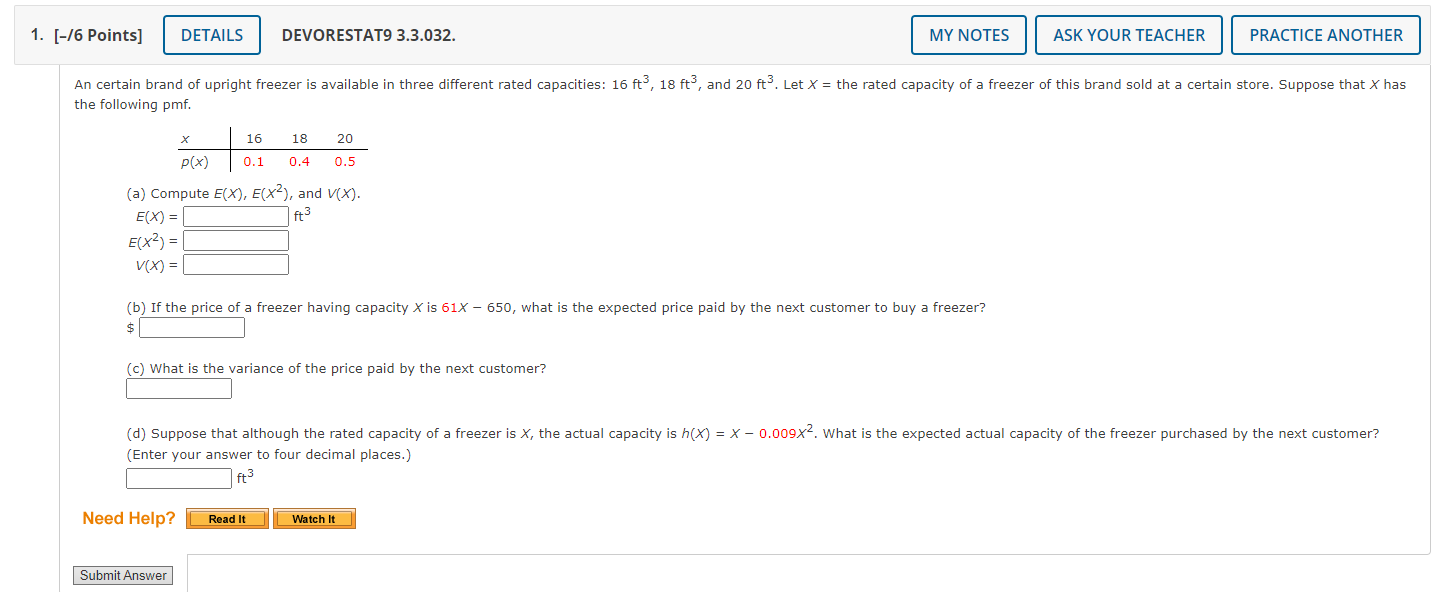Solved the following pmf.(a) ﻿Compute E(x),E(x2), ﻿and | Chegg.com