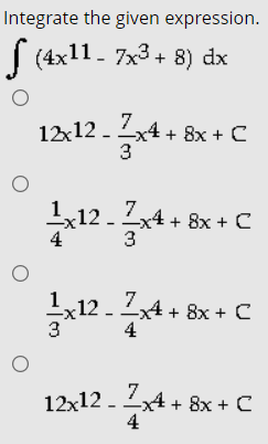 Solved Integrate the given expression. | Chegg.com
