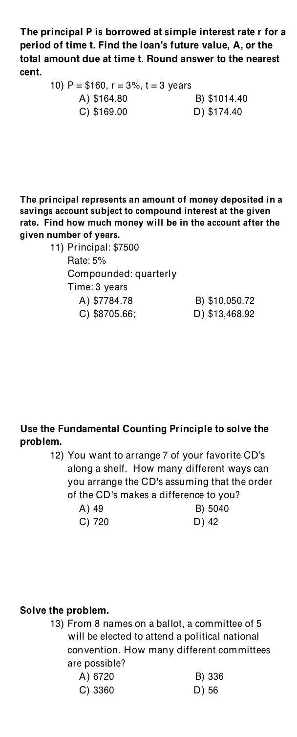 Solved The principal P is borrowed at simple interest rate r | Chegg.com