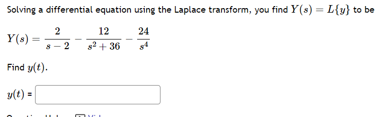 Solved Solving a differential equation using the Laplace | Chegg.com