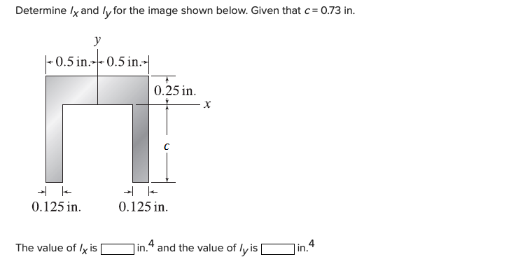 Solved Determine Ix and ly for the image shown below. Given | Chegg.com