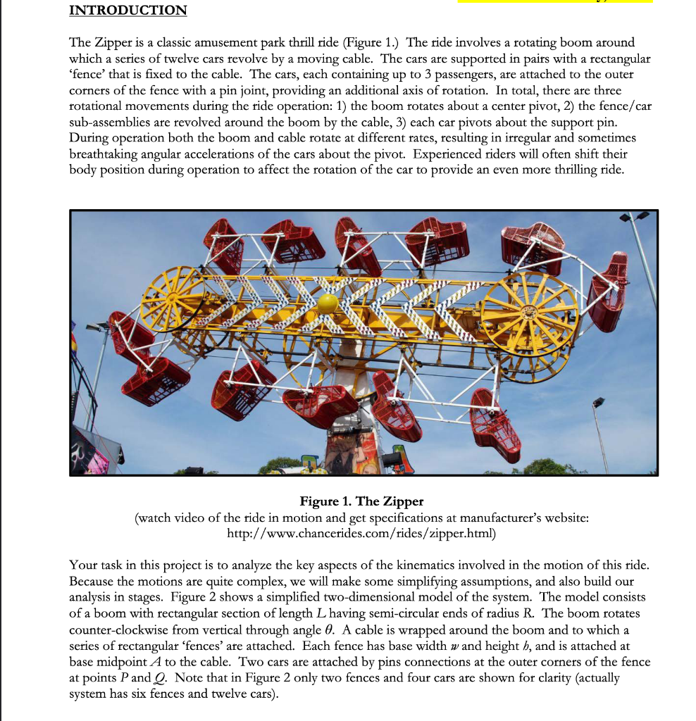INTRODUCTION The Zipper is a classic amusement park | Chegg.com