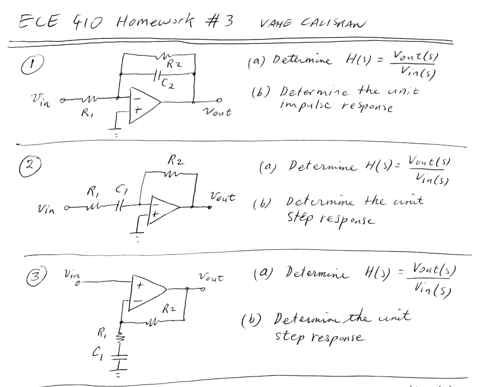 Solved ECE 410 Homework #3 VAHE CALISKAN (a) Determine | Chegg.com