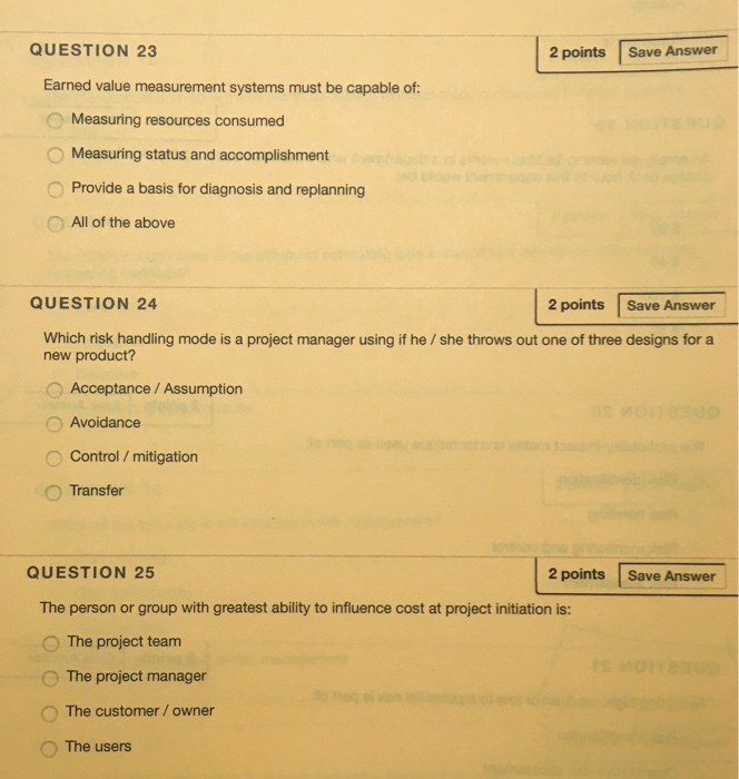 Solved Earned value measurement systems must be capable of: | Chegg.com