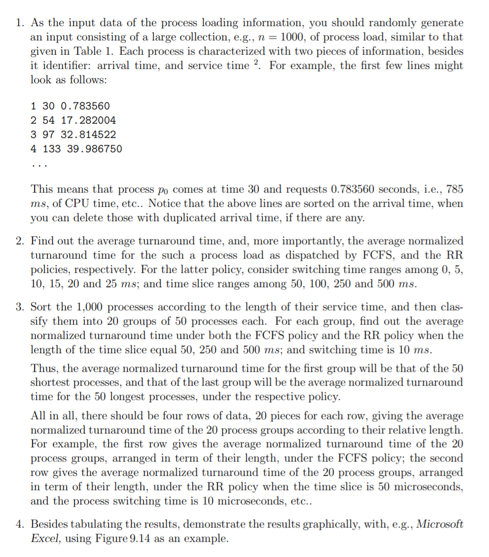 Solved implement the FCFS and RR algorithms, then | Chegg.com