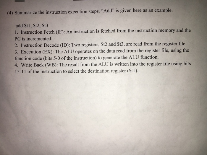 Solved Summarize the instruction execution steps. "Add" is | Chegg.com