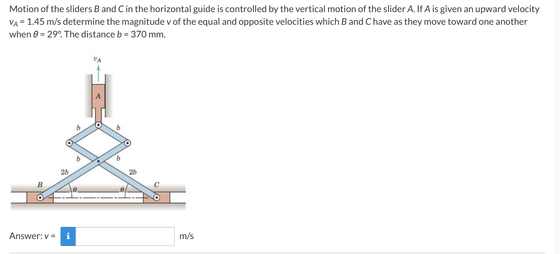 Solved Motion of the sliders B and C in the horizontal guide | Chegg.com