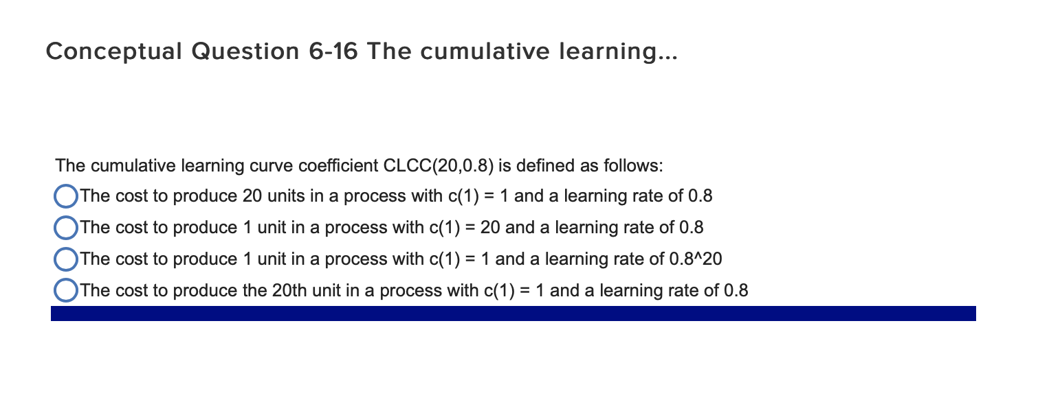 Solved Conceptual Question 6-16 The cumulative learning... | Chegg.com