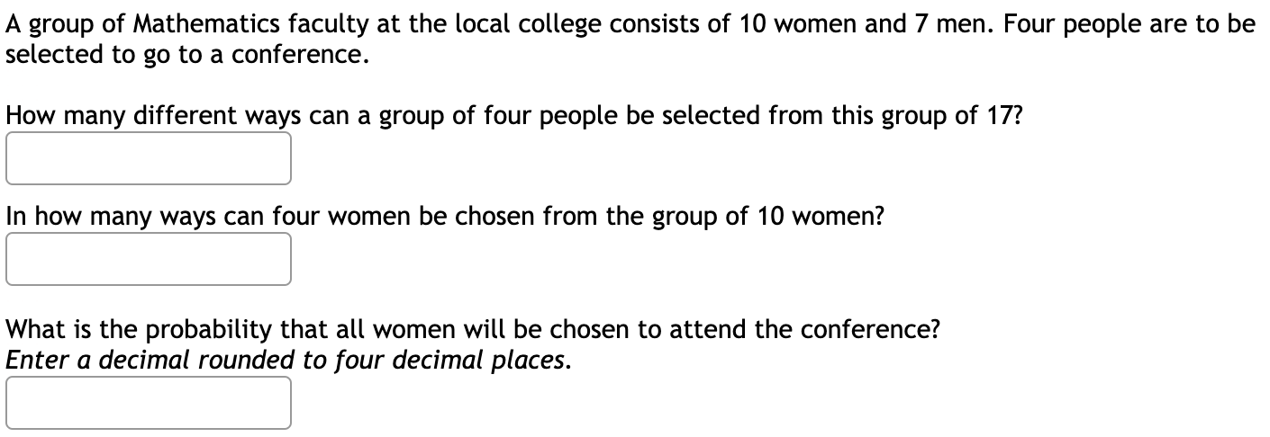 Solved A group of Mathematics faculty at the local college | Chegg.com