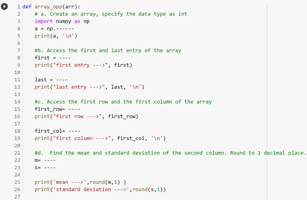 Solved fill in the --- to get expected output. will upvote | Chegg.com