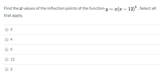Solved Find the x values of the inflection points of the | Chegg.com