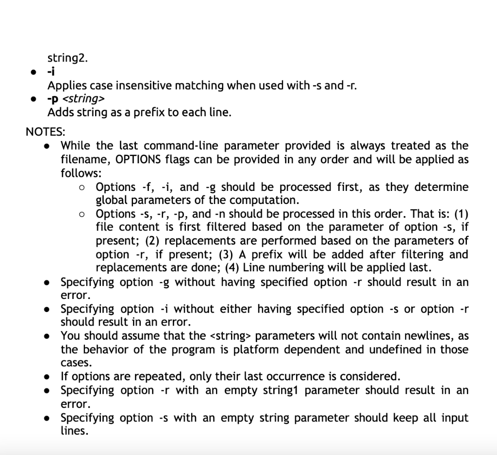Specification of the processfile Utility processfile | Chegg.com