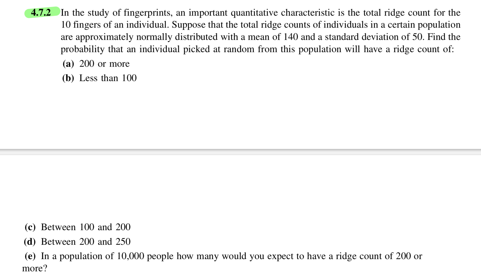 4.7.2 ﻿In the study of fingerprints, an important | Chegg.com