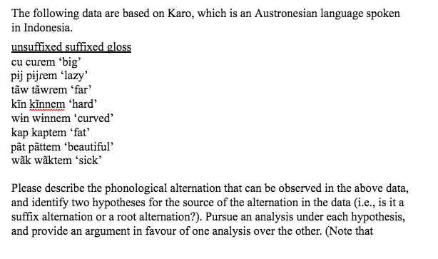 The following data are based on Karo, which is an | Chegg.com