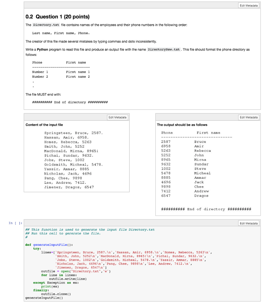 Solved Edit Metadata 0.2 Question 1 (20 points) The | Chegg.com