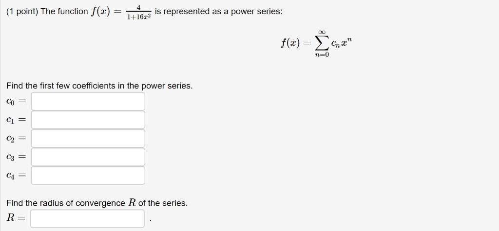 Solved: The Function F(x)=41+16x2 Is Represented As A Powe... | Chegg.com