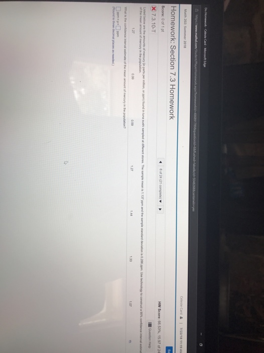 Solved Homework Section 7 3 Homework Score 0 Of 1 Pt X