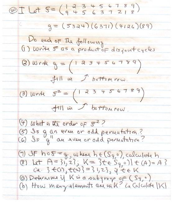 Solved Abstract Algebra Question so please be detailed (one | Chegg.com
