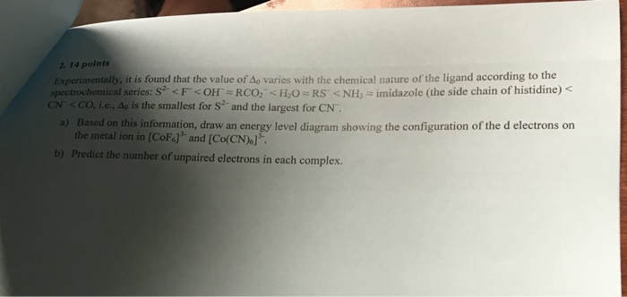 Solved 2. 14 points Experimentally, it is found that the | Chegg.com