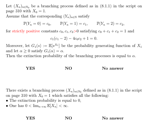 Let (Xn)nen, be a branching process defined as in | Chegg.com