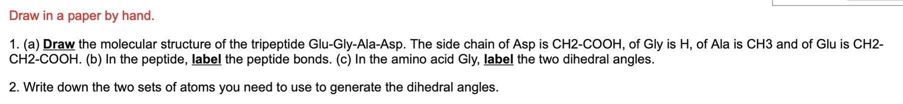 Solved 1. (a) Draw the molecular structure of the tripeptide | Chegg.com