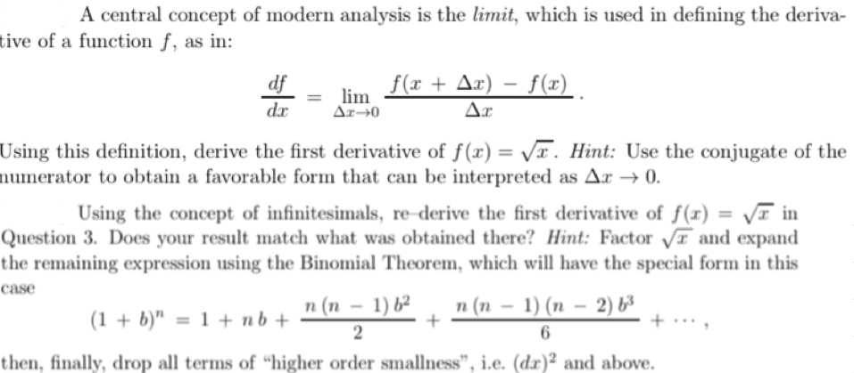 Solved A central concept of modern analysis is the limit, | Chegg.com