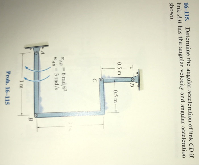 Solved 16 115 Determine The Angular Acceleration Of Link Cd 
