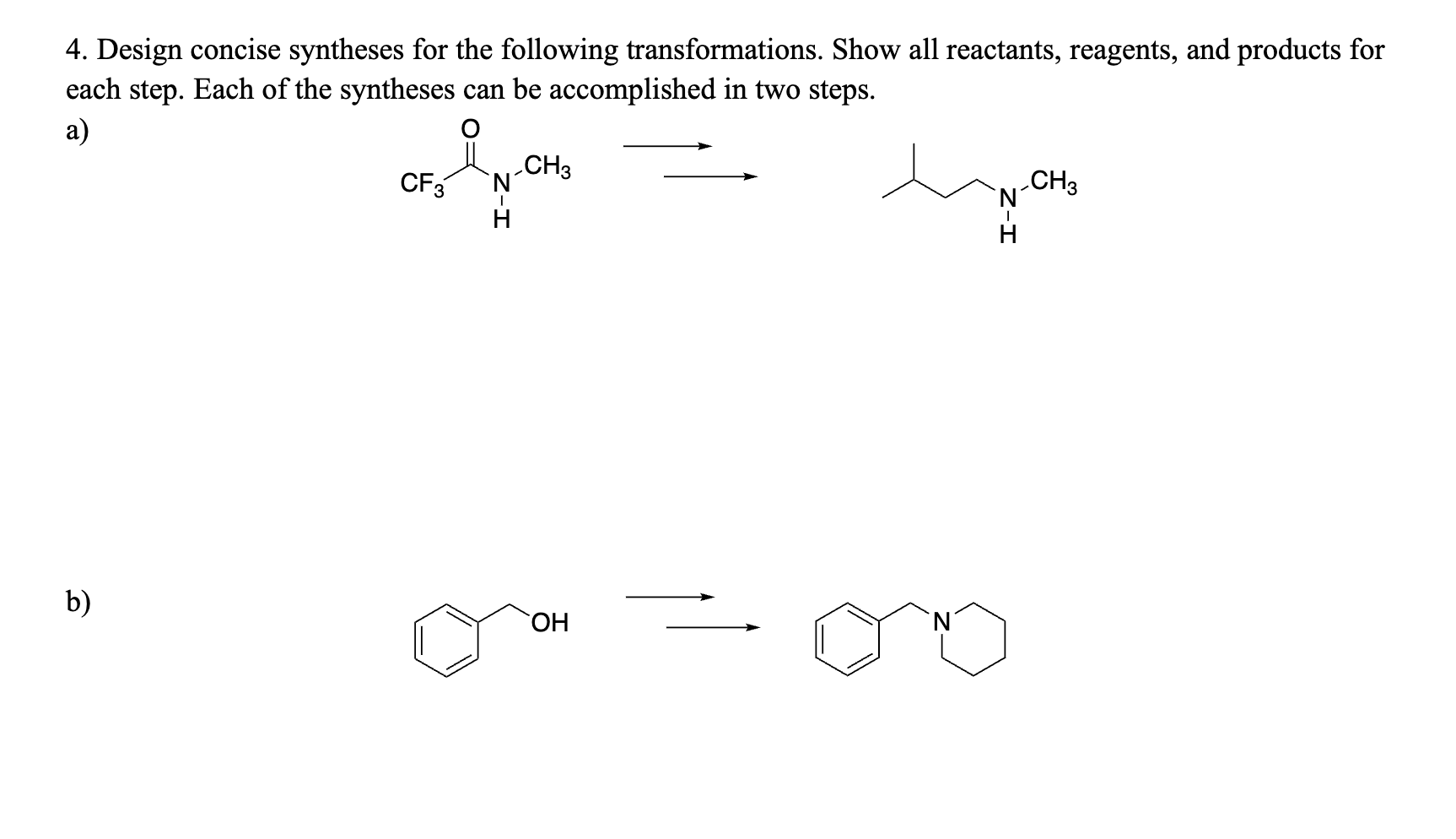 Solved 4. Design concise syntheses for the following | Chegg.com