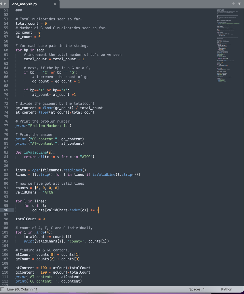 Solved \# This program reads DNA sequencer output and | Chegg.com