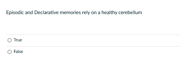 Solved Episodic and Declarative memories rely on a healthy | Chegg.com