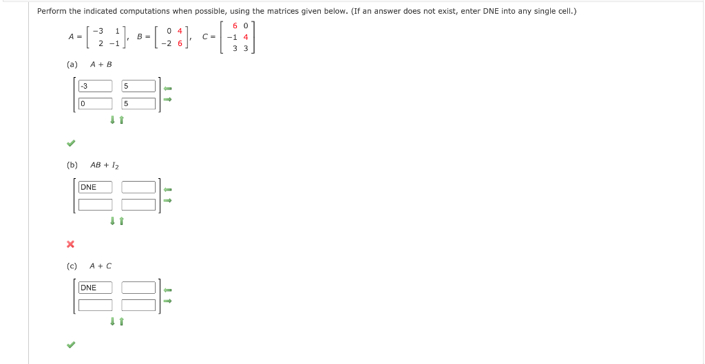Solved Perform the indicated computations when possible, | Chegg.com