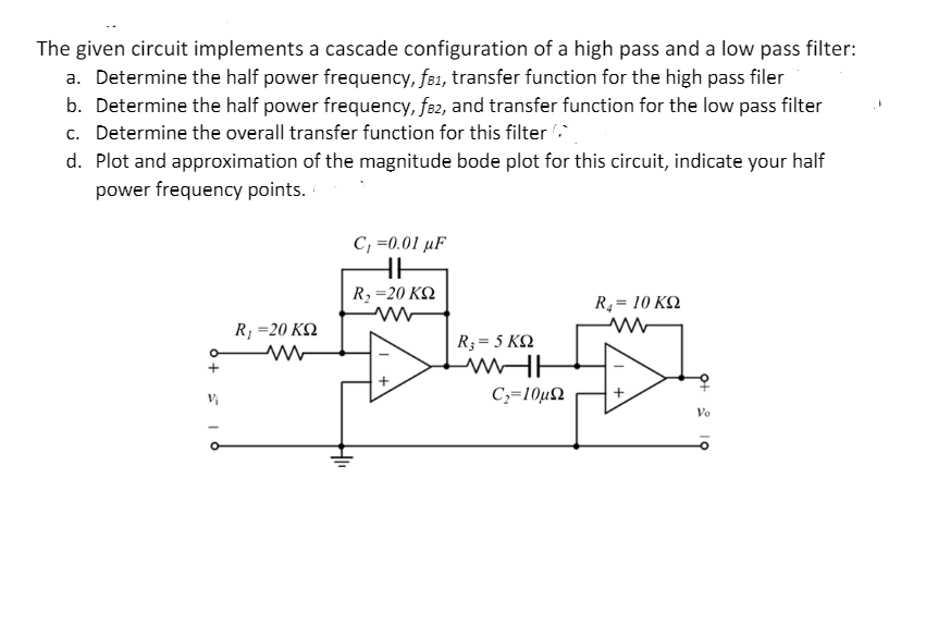 Solved The given circuit implements a cascade configuration | Chegg.com