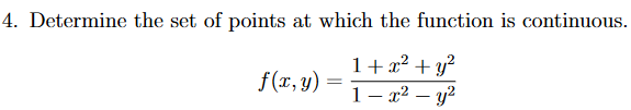 Determine the set of points at which the function is | Chegg.com