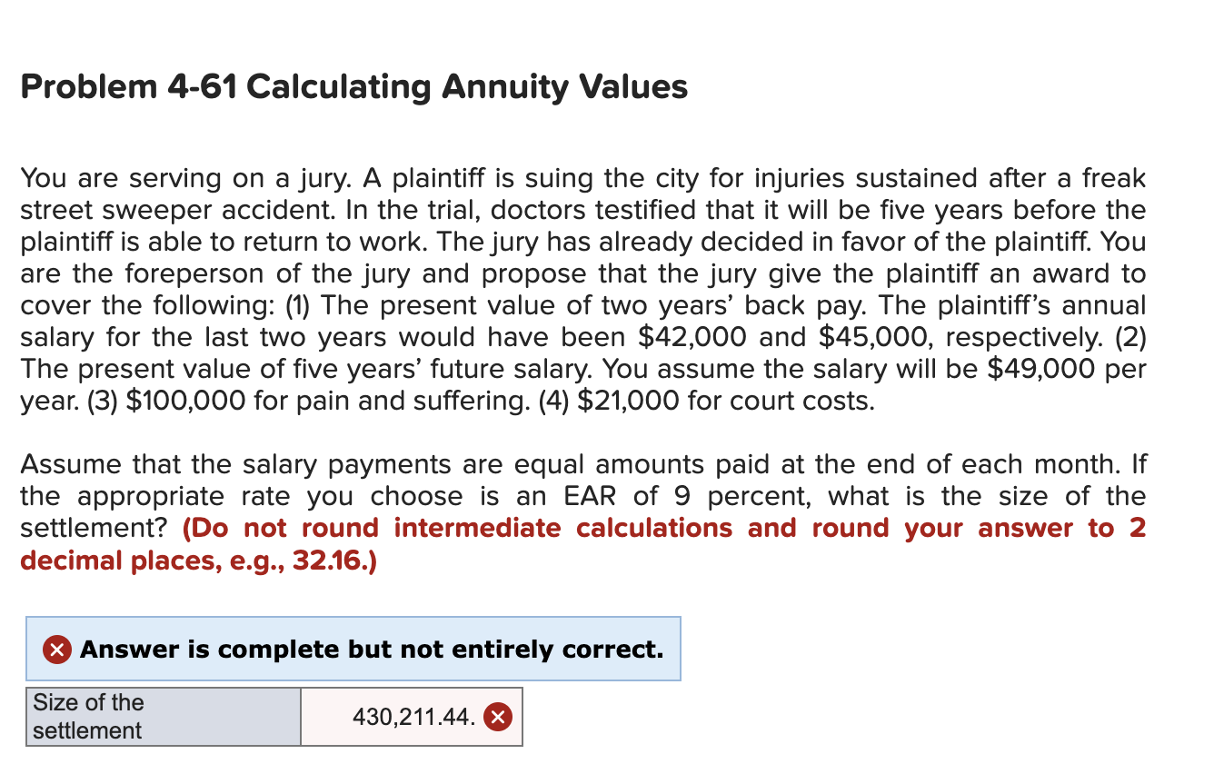 Solved Problem 4-61 Calculating Annuity Values You are | Chegg.com