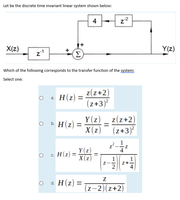 Solved Let be the discrete time invariant linear system | Chegg.com