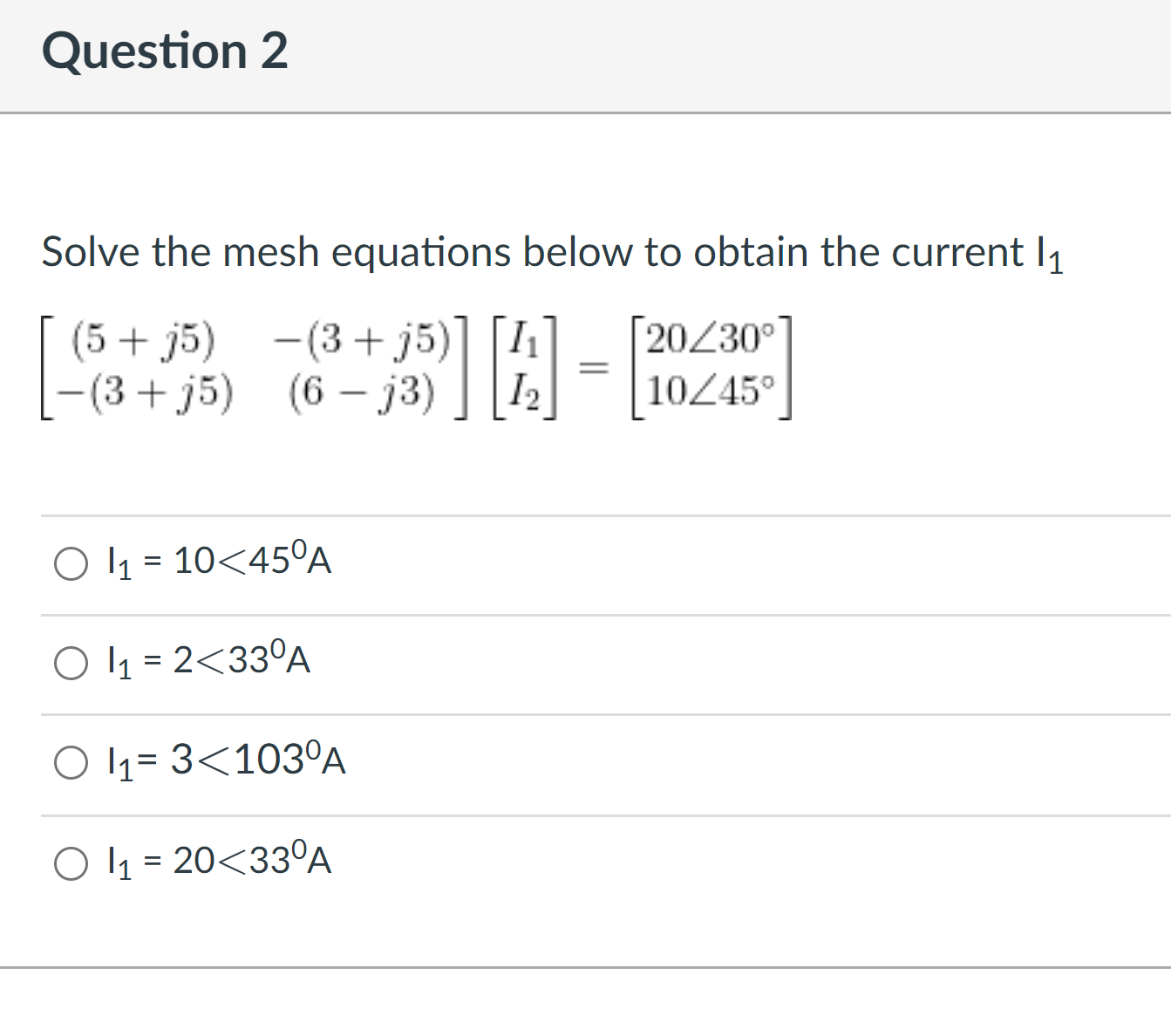 Solved Solve the mesh equations below to obtain the current | Chegg.com