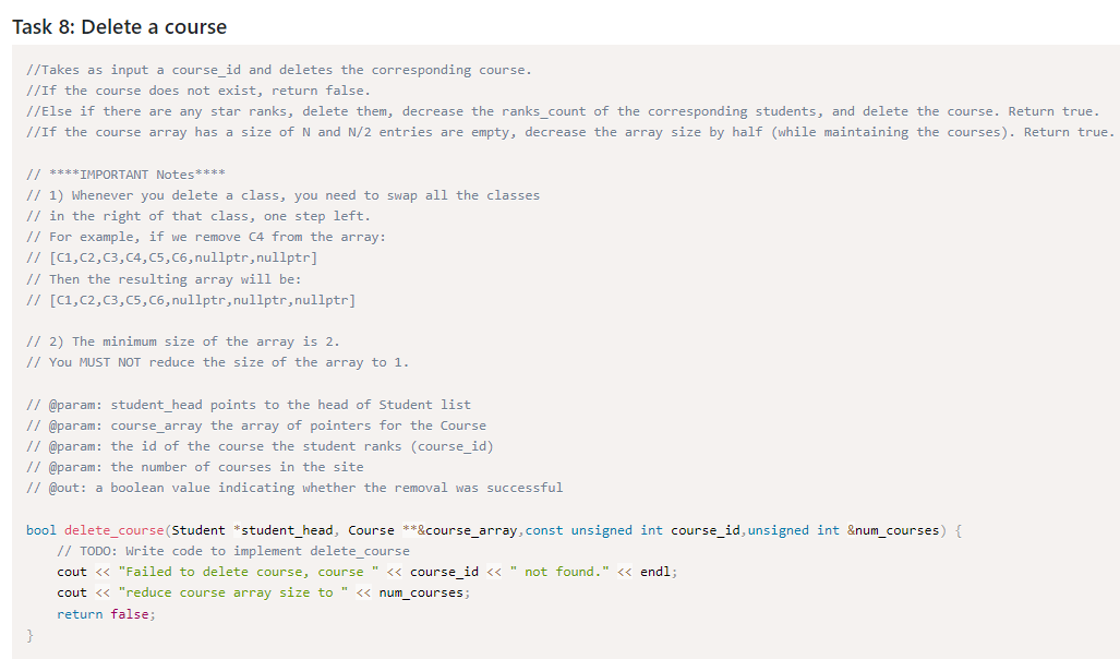 Solved // Helper function: search student and return prev, | Chegg.com