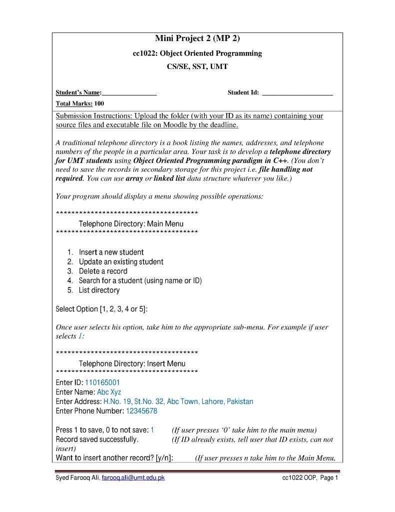 Solved Mini Project 2 (MP 2) cc1022: Object Oriented | Chegg.com