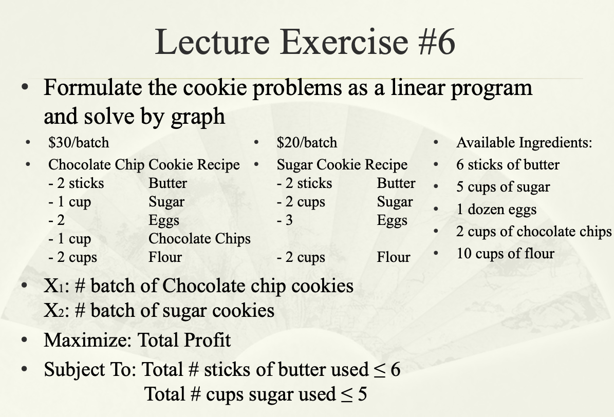 Solved Lecture Exercise #6 - Formulate the cookie problems | Chegg.com