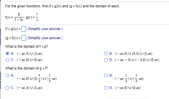 Solved For the given functions, find (fog)(x) and (gof)(x) | Chegg.com