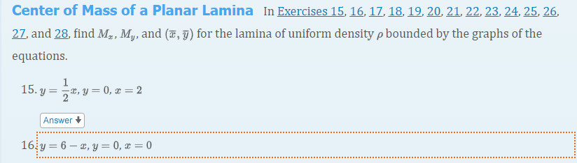 Solved Center of Mass of a Planar Lamina In Exercises 15, | Chegg.com