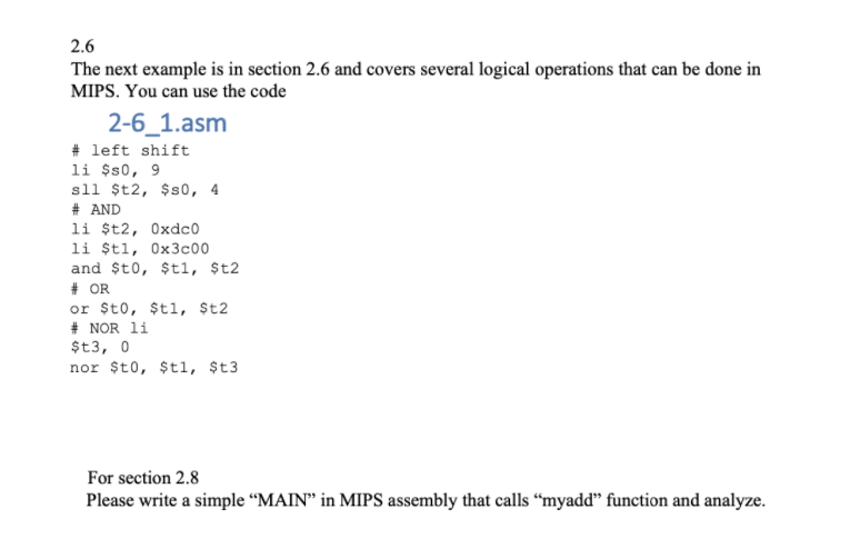 PARTI MIPS examples may be used In order to run these | Chegg.com